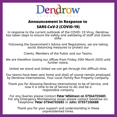 Announcement in Response to SARS-CoV-2 (COVID-19) - Dendrow